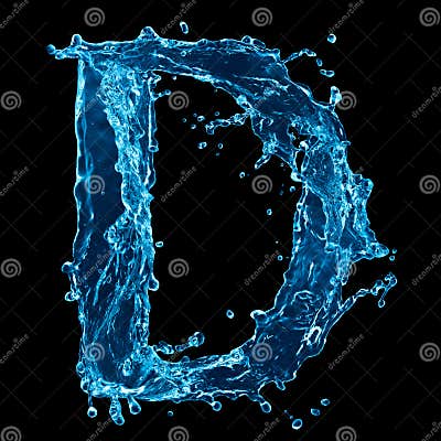 Water Letter D on Black stock image. Image of splash - 29150485