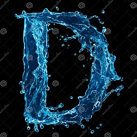 Water Letter D on Black stock image. Image of splash - 29150485