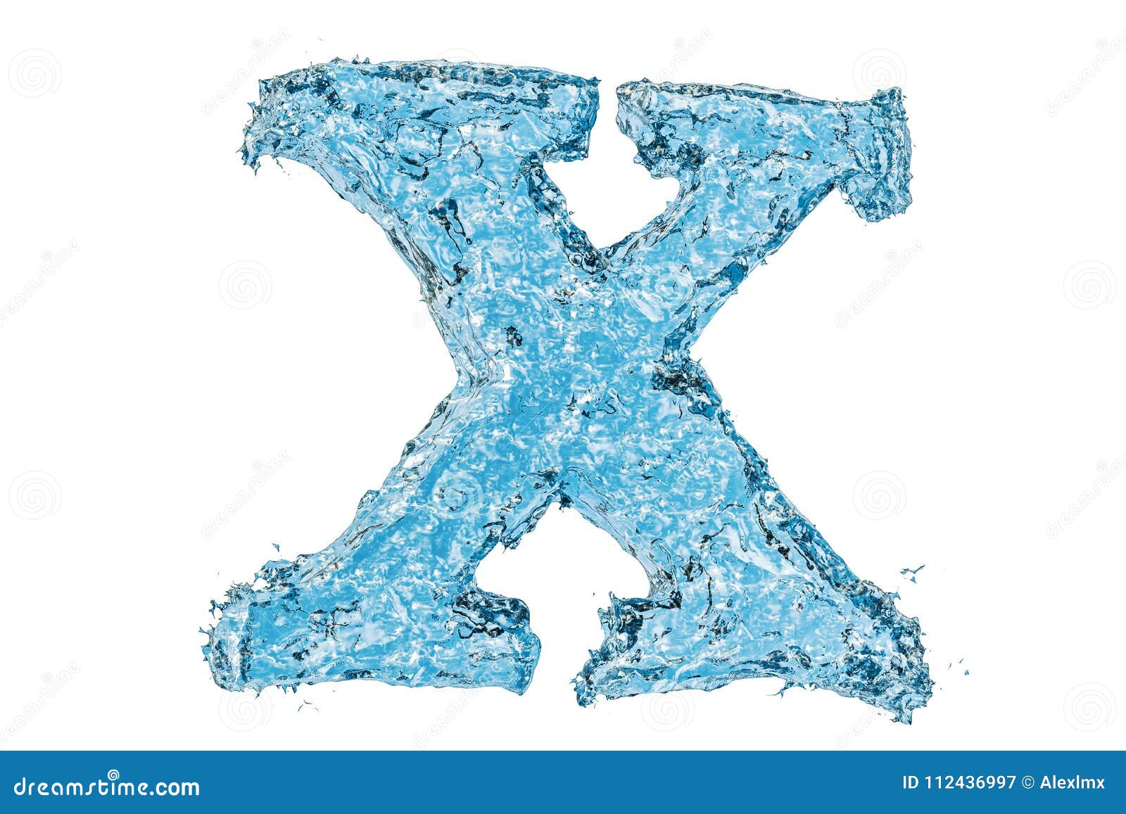 Water Letter X, 3D Rendering Stock Illustration - Illustration of flow ...
