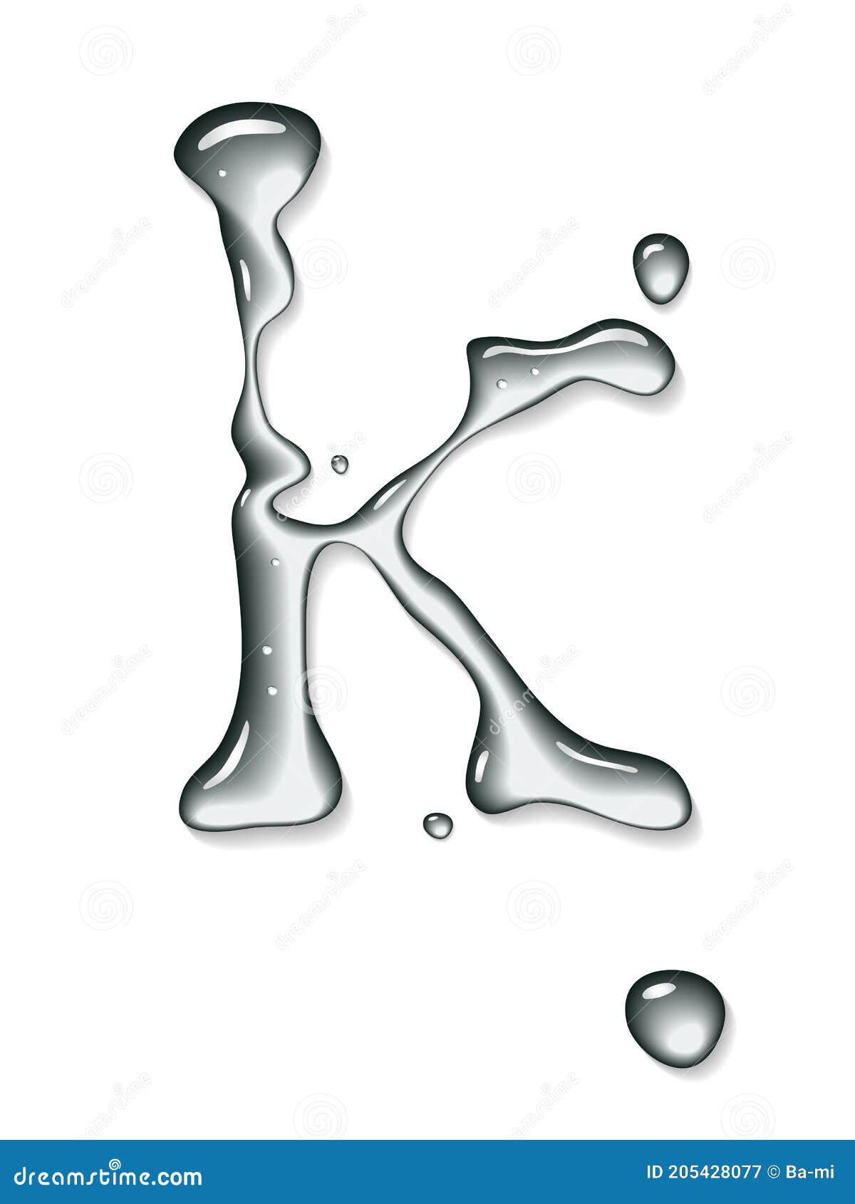 Water letter k stock illustration. Illustration of splash - 205428077
