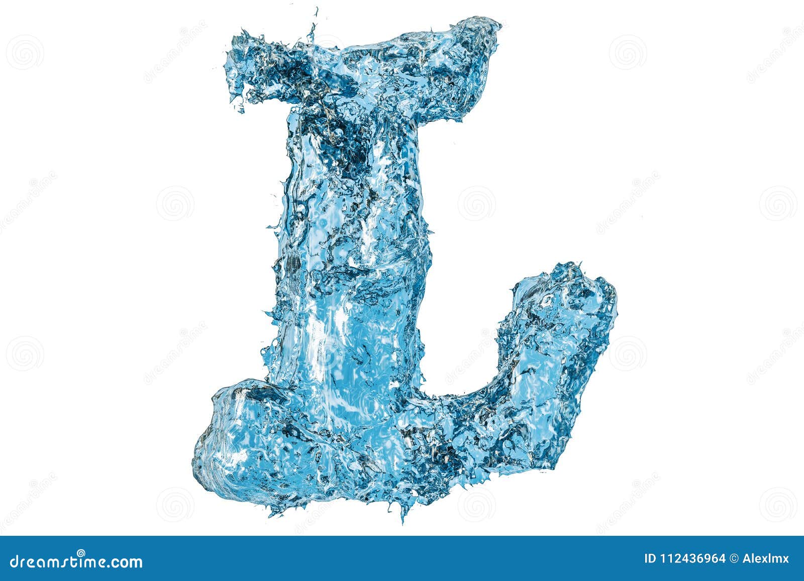Water Letter L, 3D Rendering Stock Illustration - Illustration of fresh ...
