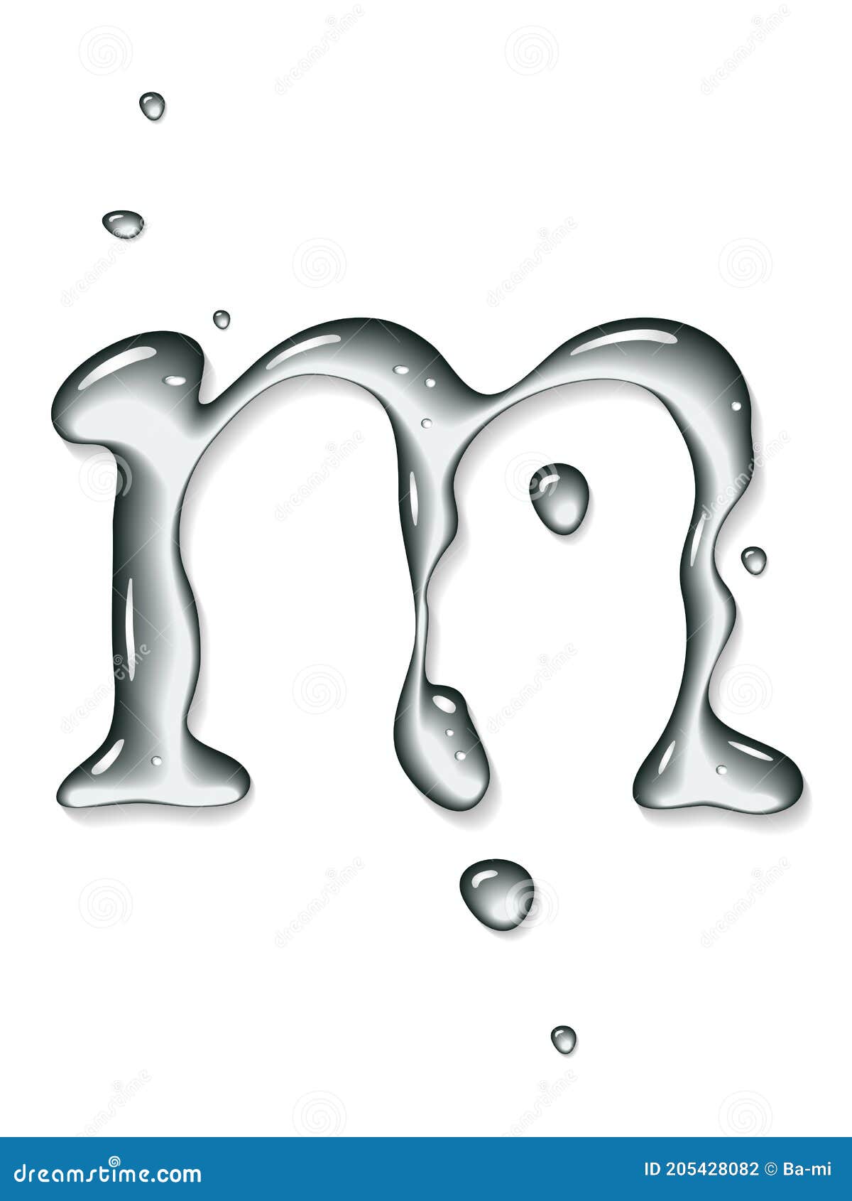 Water letter m stock illustration. Illustration of liquid - 205428082