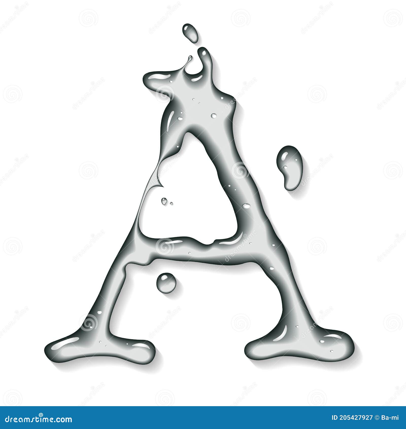 Water letter a stock vector. Illustration of character - 205427927