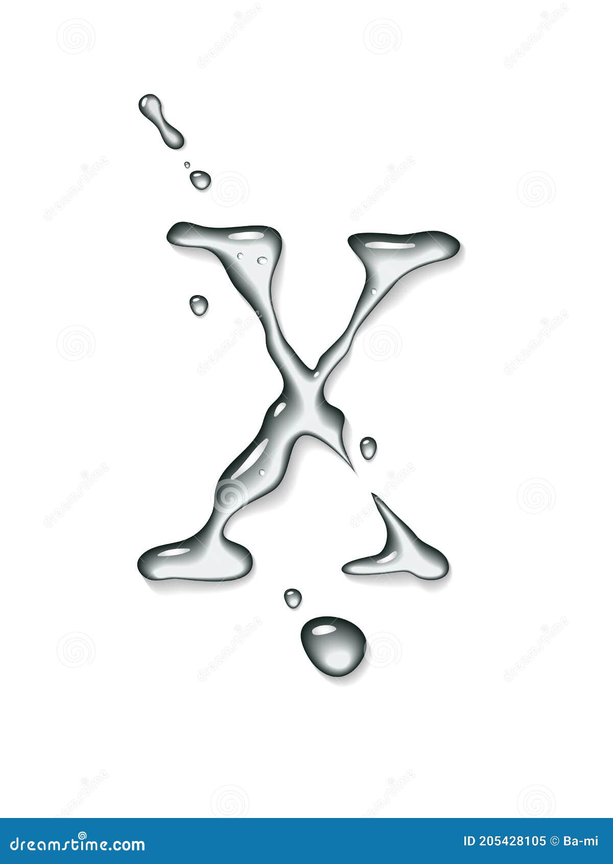 Water letter x stock illustration. Illustration of clean - 205428105