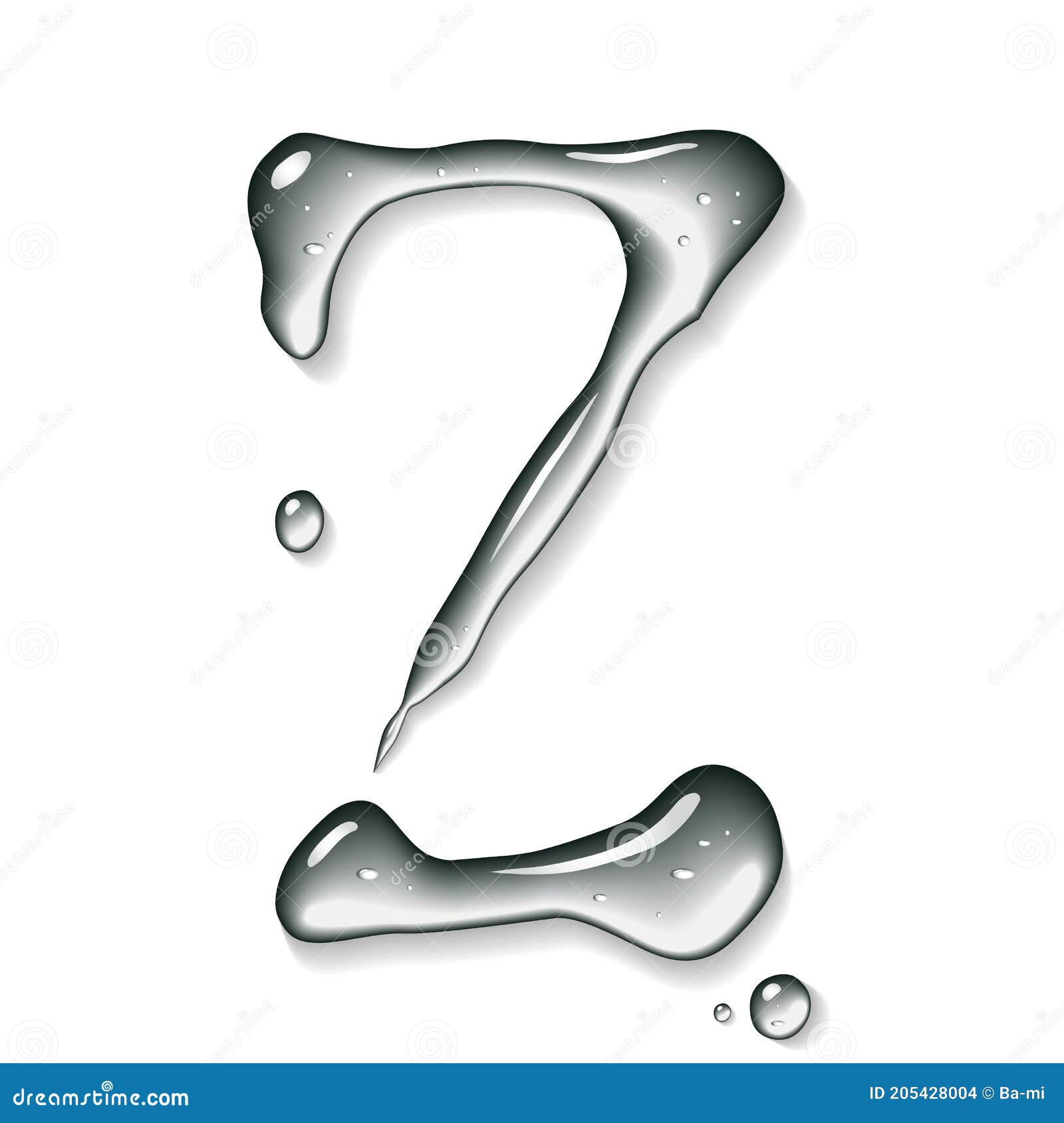 Water letter Z stock vector. Illustration of shape, beautiful - 205428004