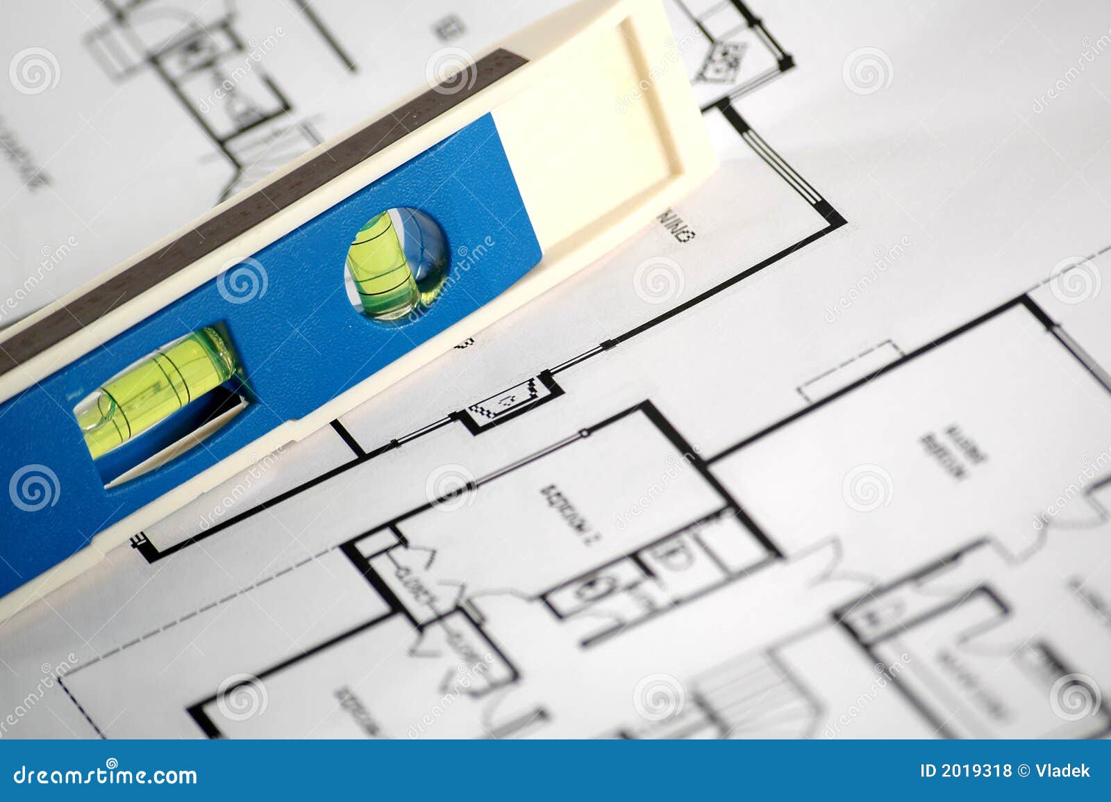 Water Level and Architectural Plans Stock Photo - Image of build ...