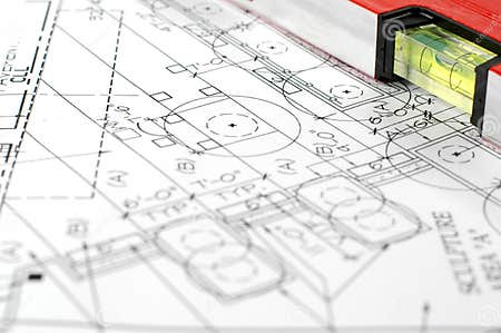 Water Level and Architectural Plans Stock Photo - Image of architecture ...