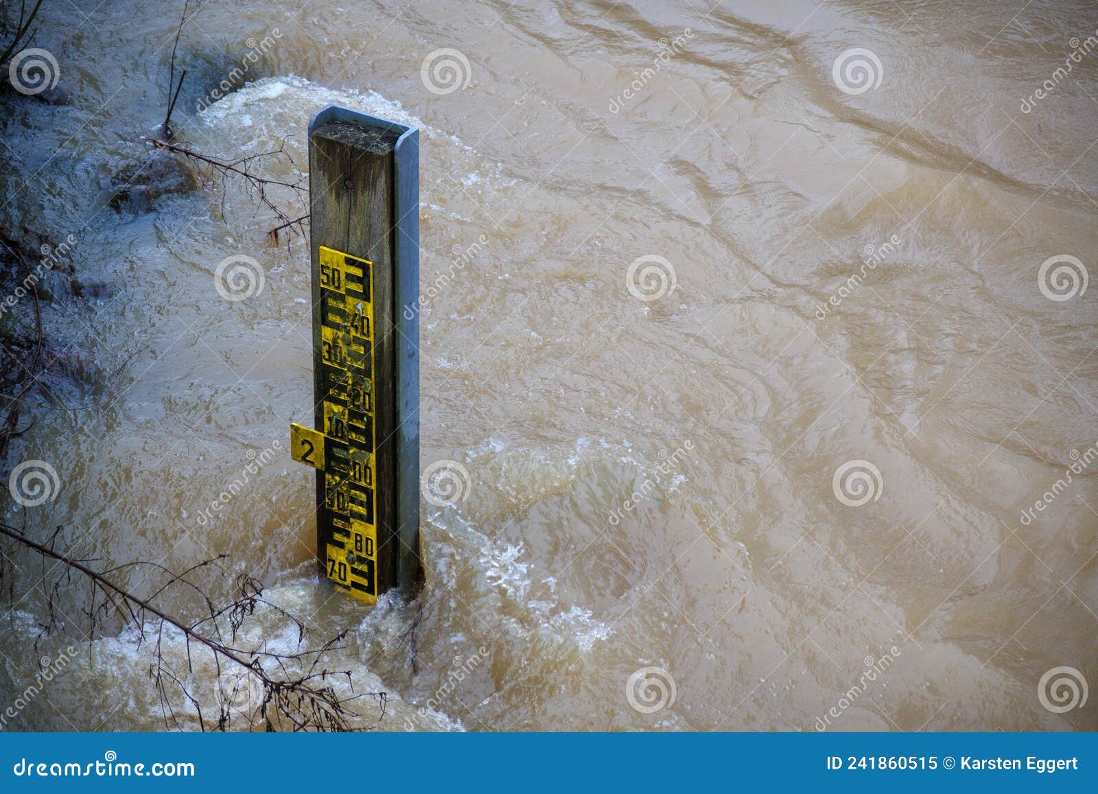 A Water Level Can Be Read from a Water Level Gauge Placed in the River ...