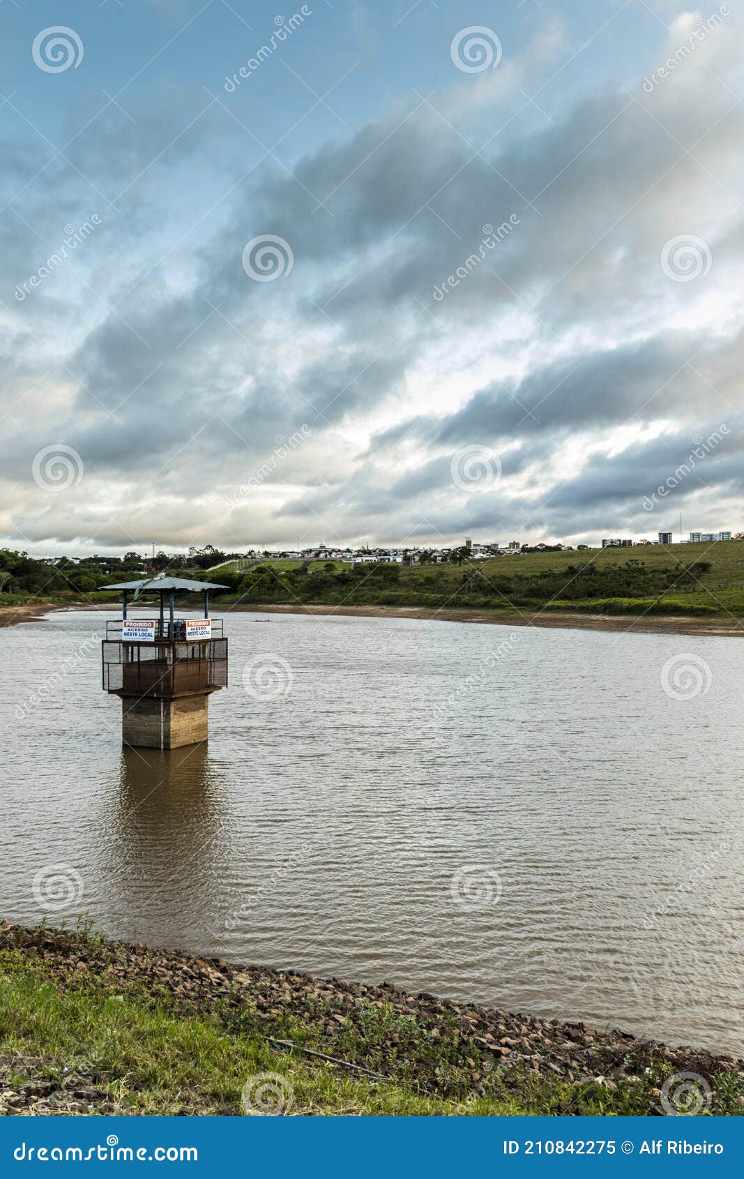 Water level at the dam stock image. Image of flood, outside - 210842275