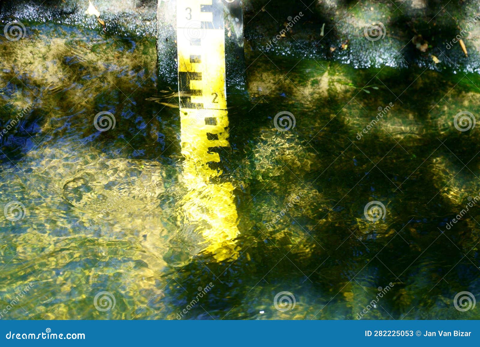 Water Level Depth Meter in a River Stock Image - Image of plant, light ...