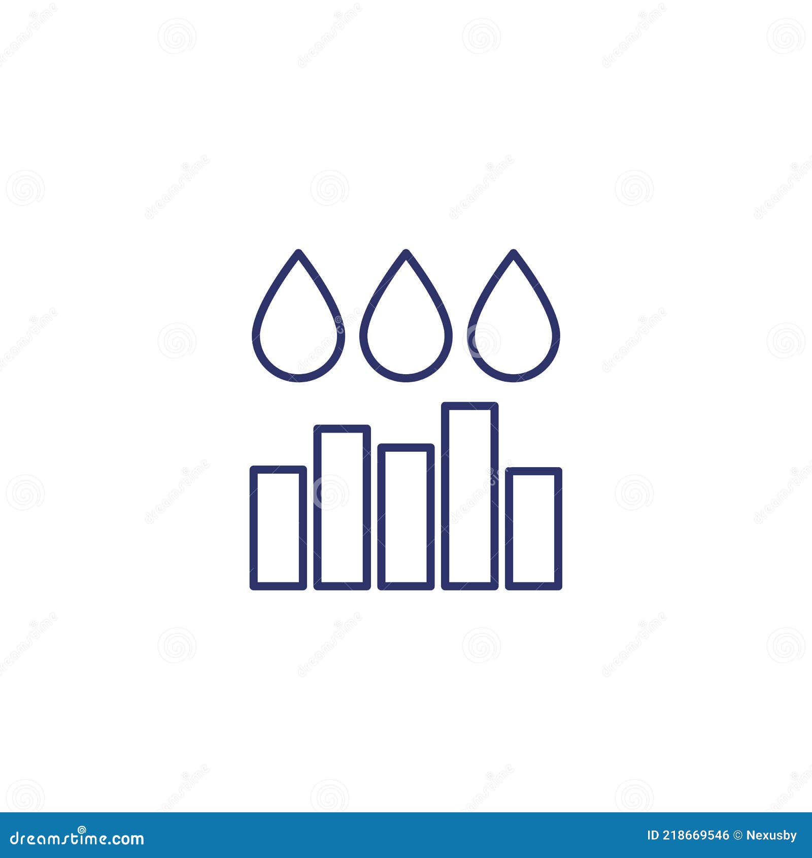 Water Level, Humidity Line Icon on White Stock Vector - Illustration of ...