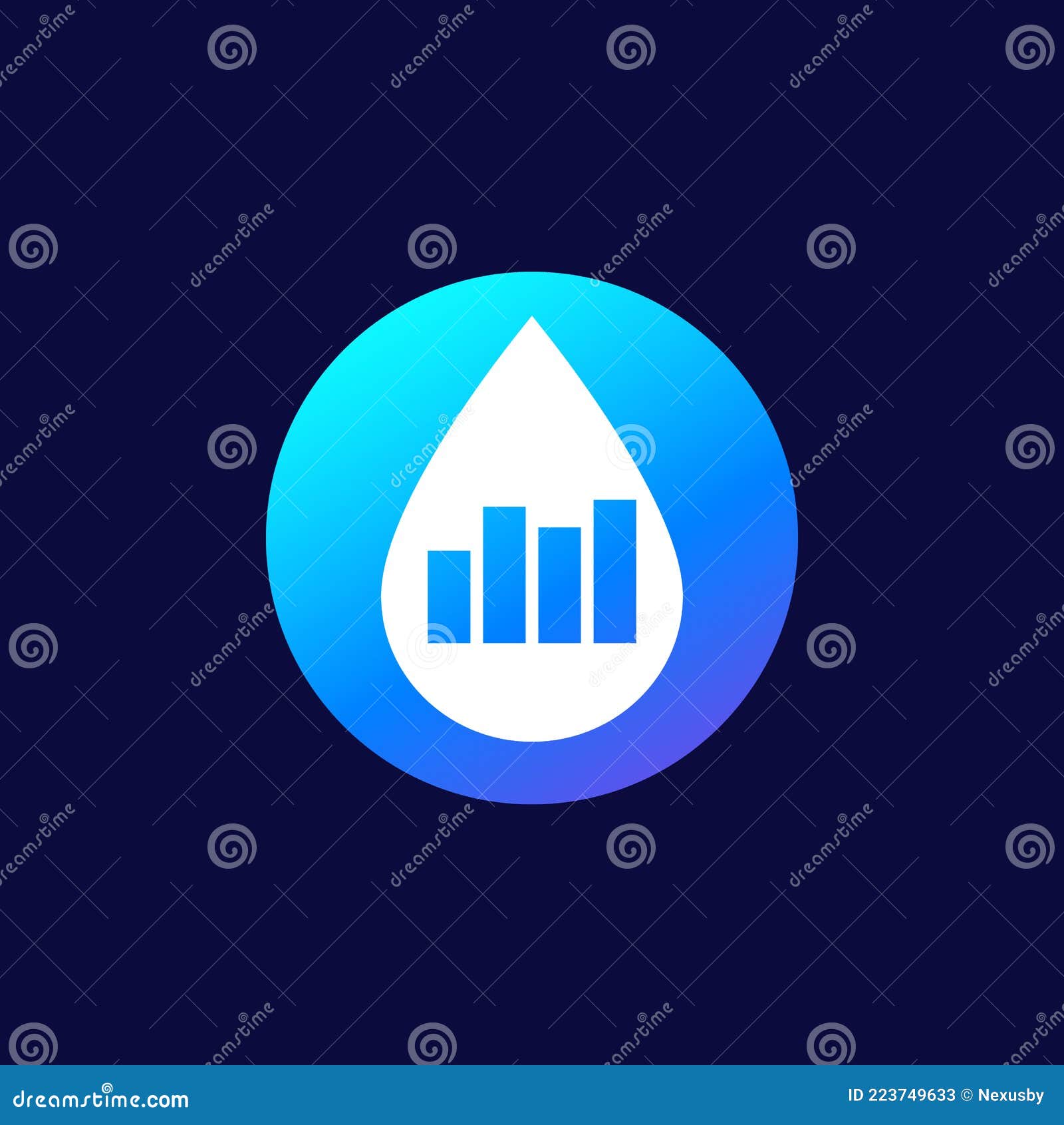 Water Level Icon with Graph, Vector Sign Stock Vector - Illustration of ...