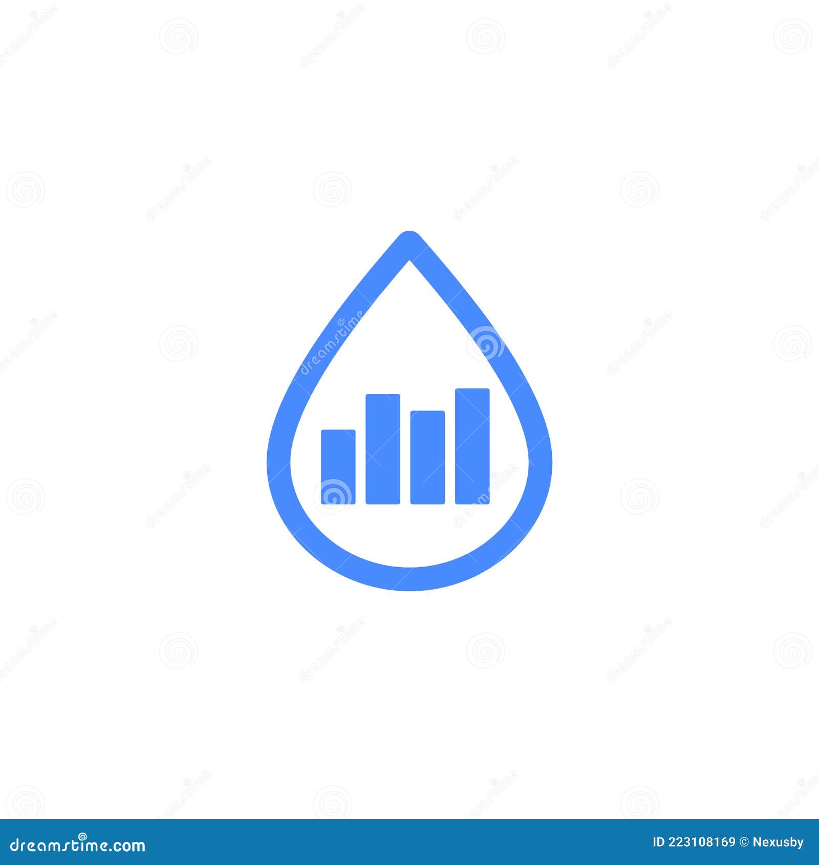Water Level Icon with Graph on White Stock Vector - Illustration of ...
