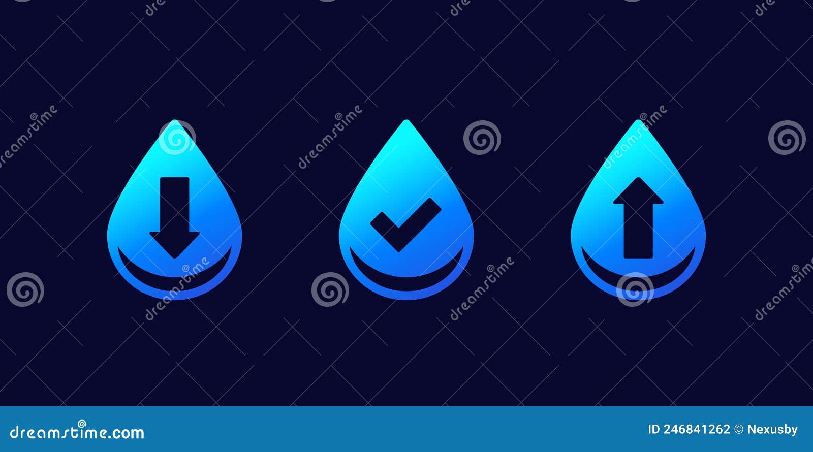 Water Level Icons, Low, Normal and High Stock Vector - Illustration of ...