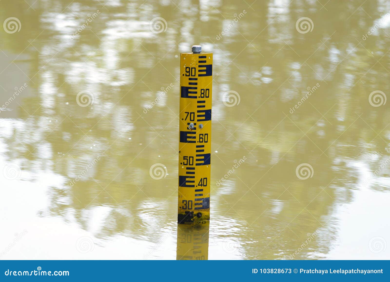 Water Level Indicator at the Waterway Stock Image - Image of counting ...