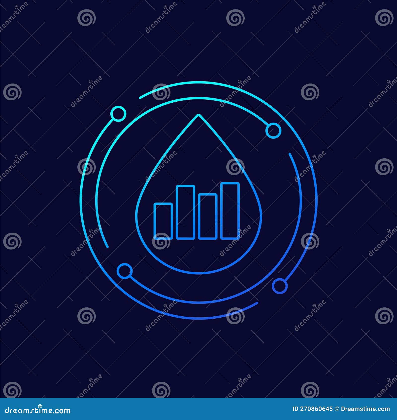 Water Level Line Icon with a Graph and a Drop Stock Vector ...