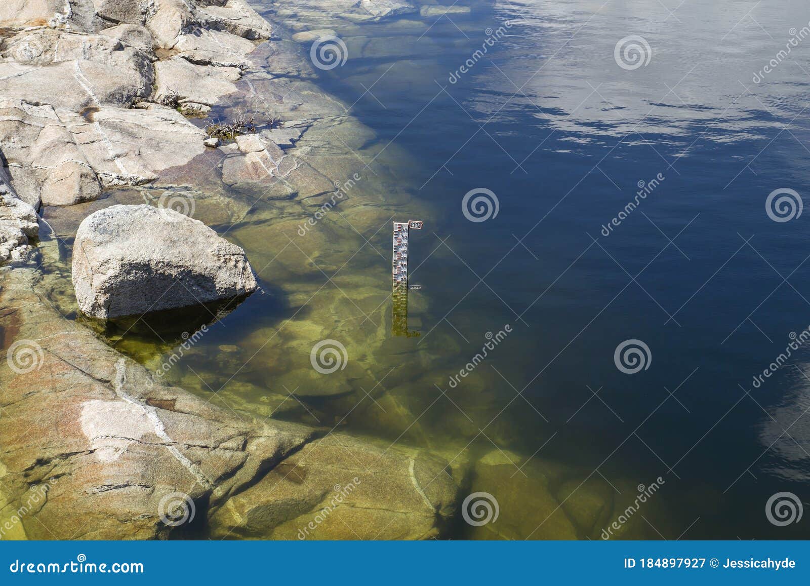 Water Level Marker in a Reservoir Stock Image - Image of collect ...