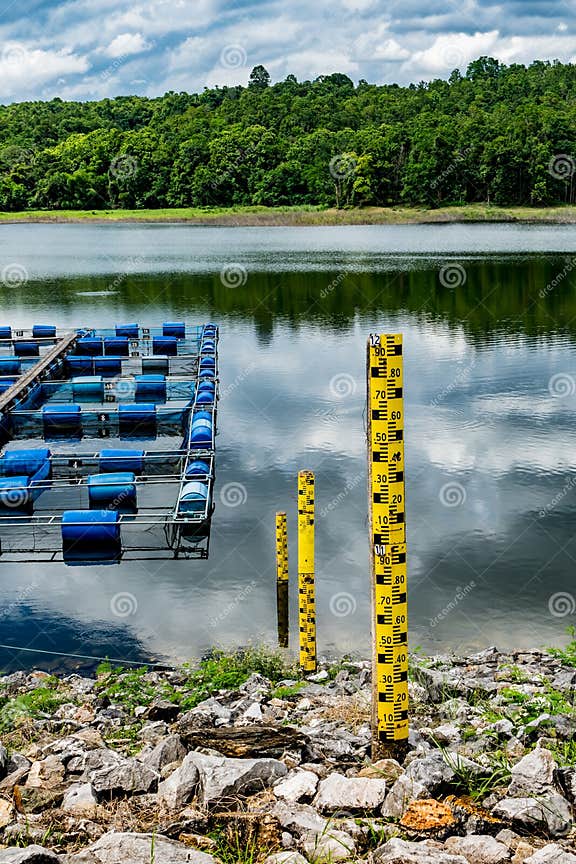 Water level pole stock photo. Image of ruler, tall, mark - 94731382