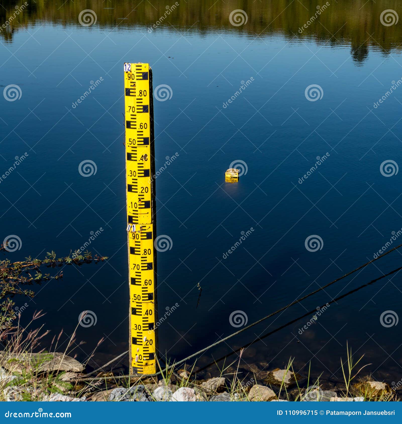 Water level pole stock image. Image of deep, detail - 110996715