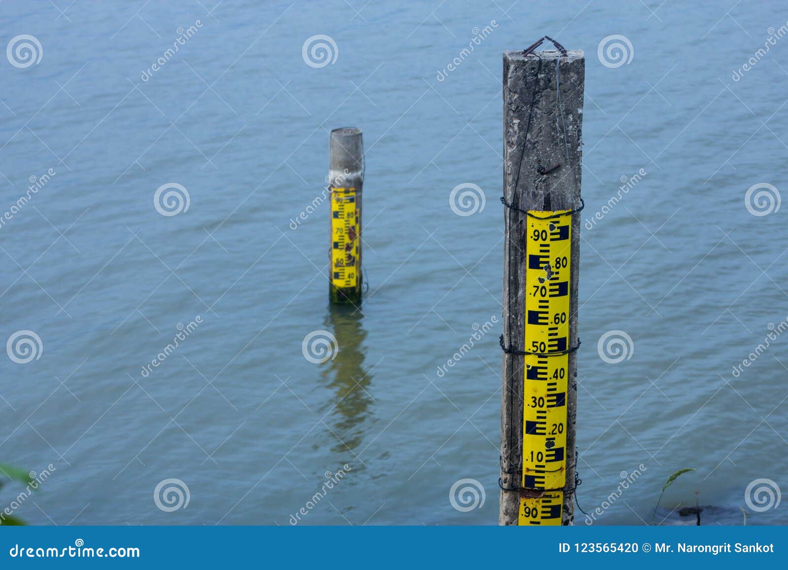 Water level scale stock photo. Image of ruler, marker - 123565420