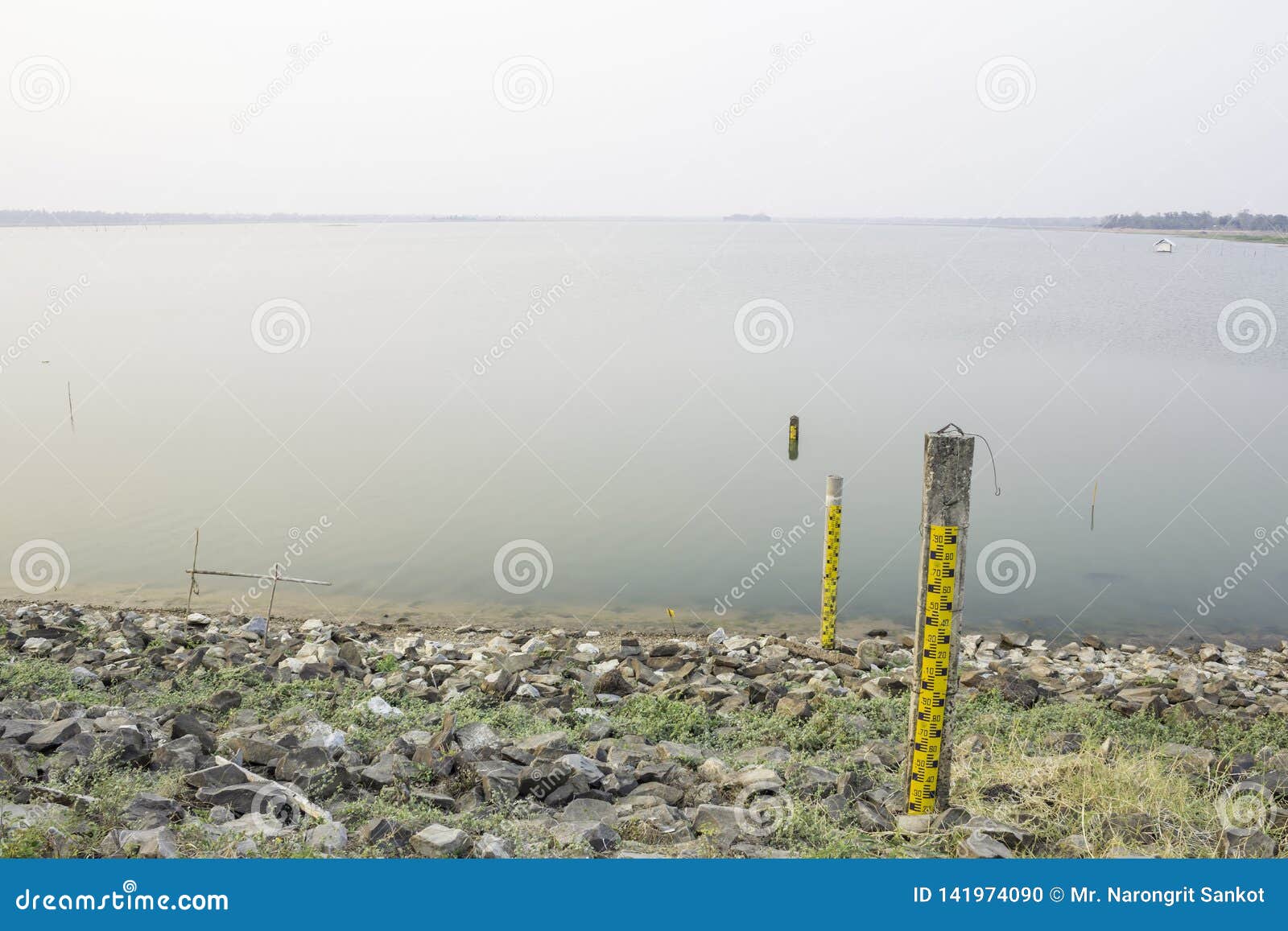 Water level scale stock photo. Image of embankment, indicator - 141974090