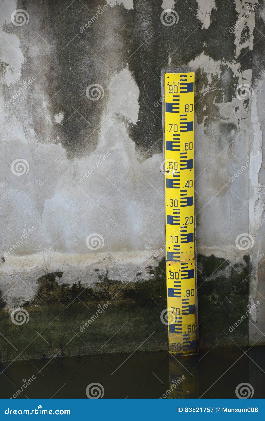 Water level staff gauge stock image. Image of measure - 83521757