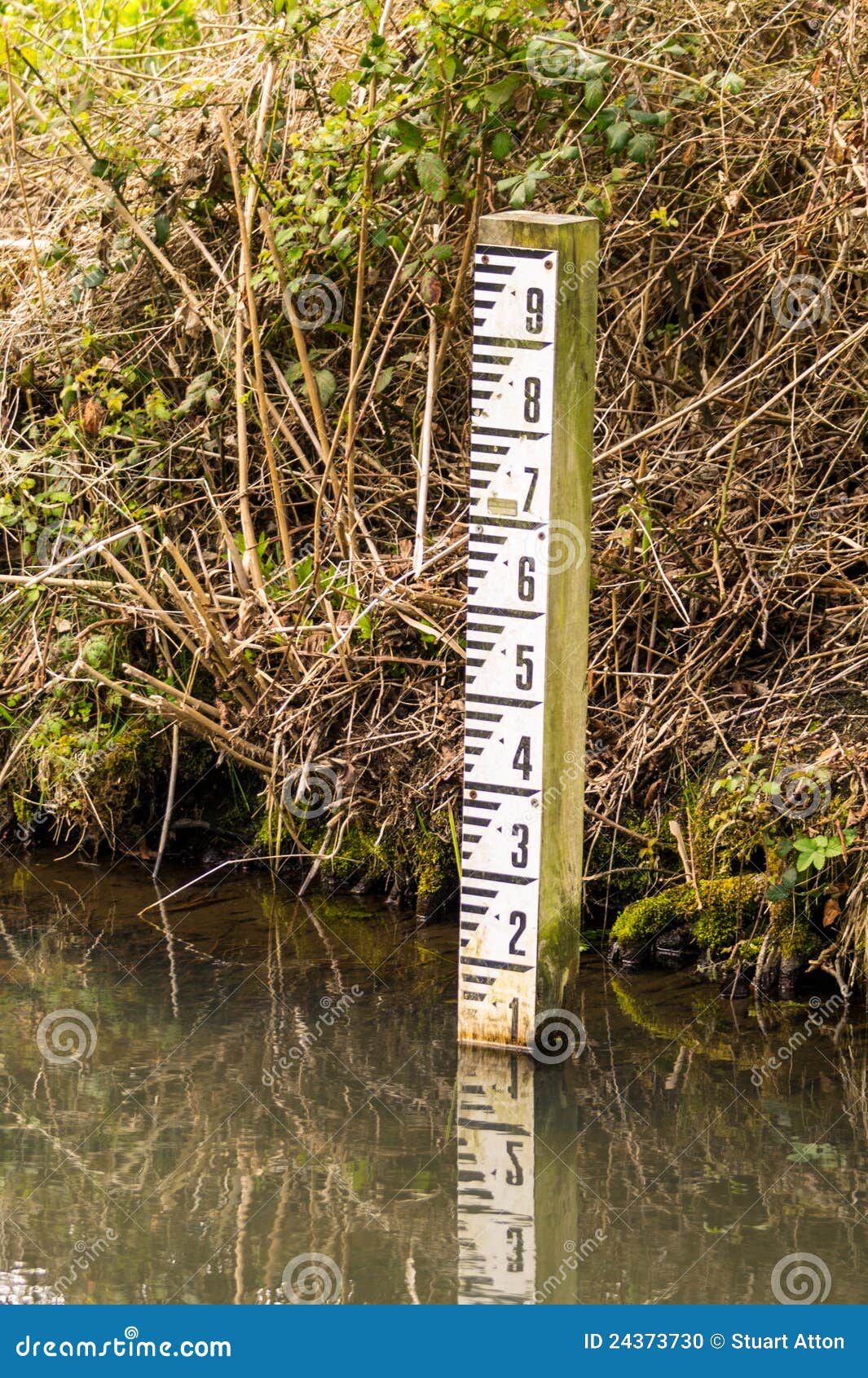 Water levels stock photo. Image of marker, drought, bank - 24373730