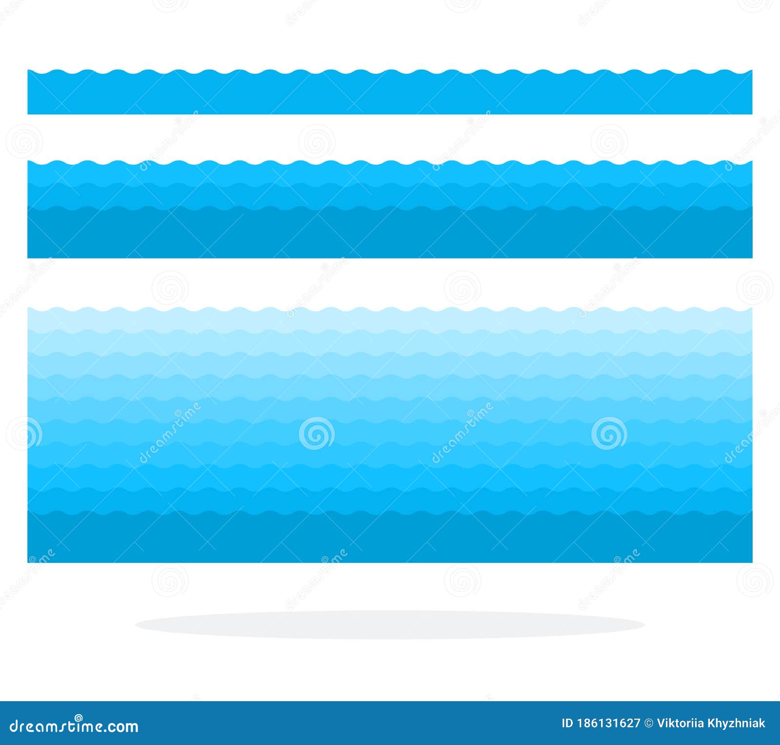 Water levels flat isolated stock vector. Illustration of level - 186131627
