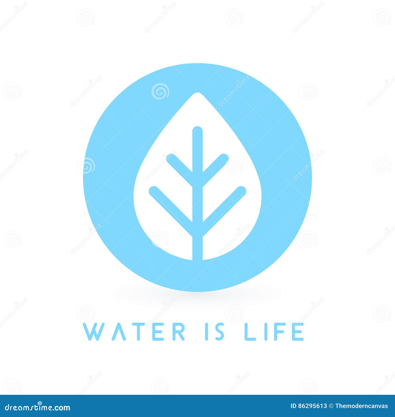 Water is Life Concept Water Drop Leaf Icon. Vector Illustration. Stock ...