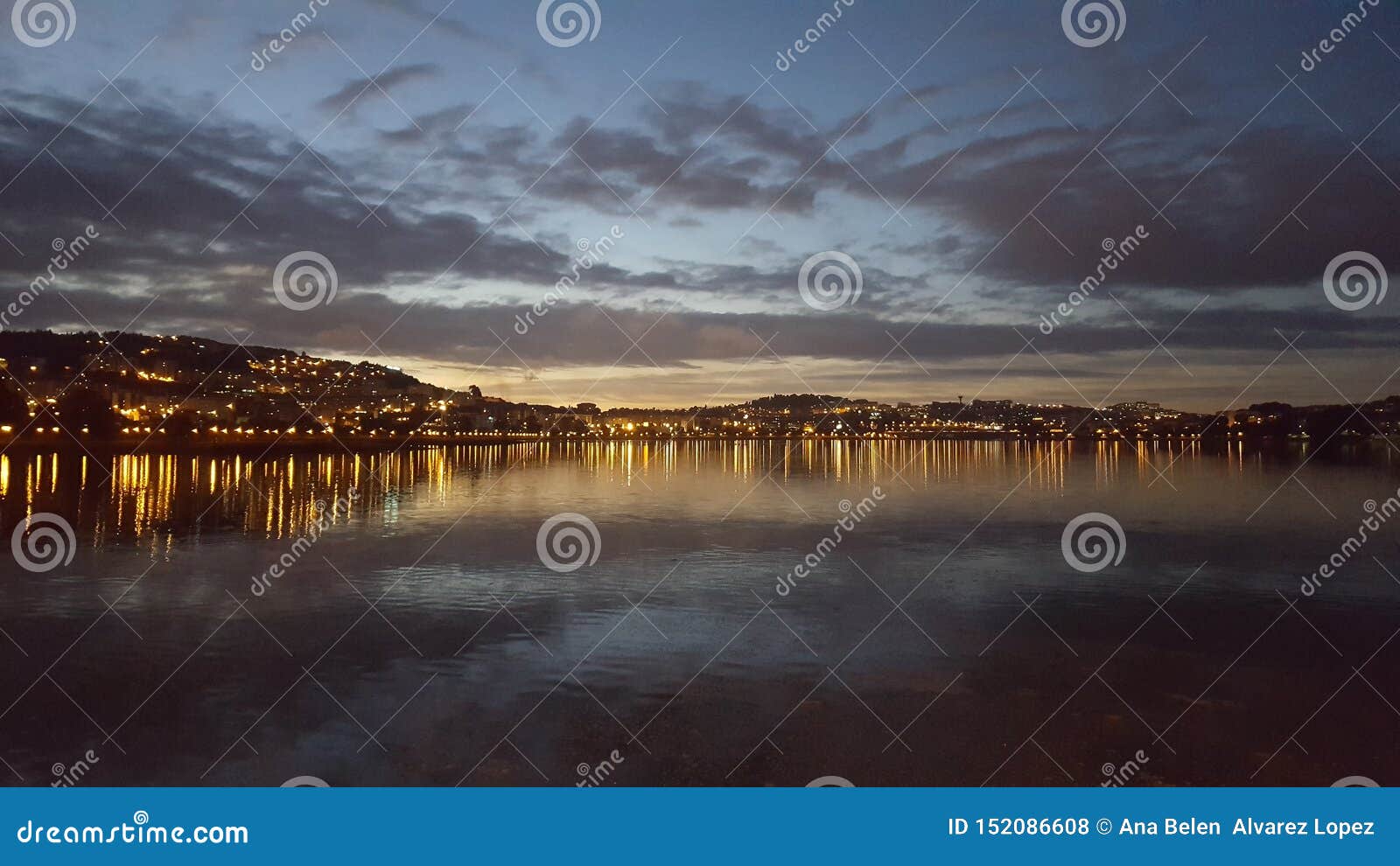 Lights in the water stock photo. Image of lights, sunset - 152086608