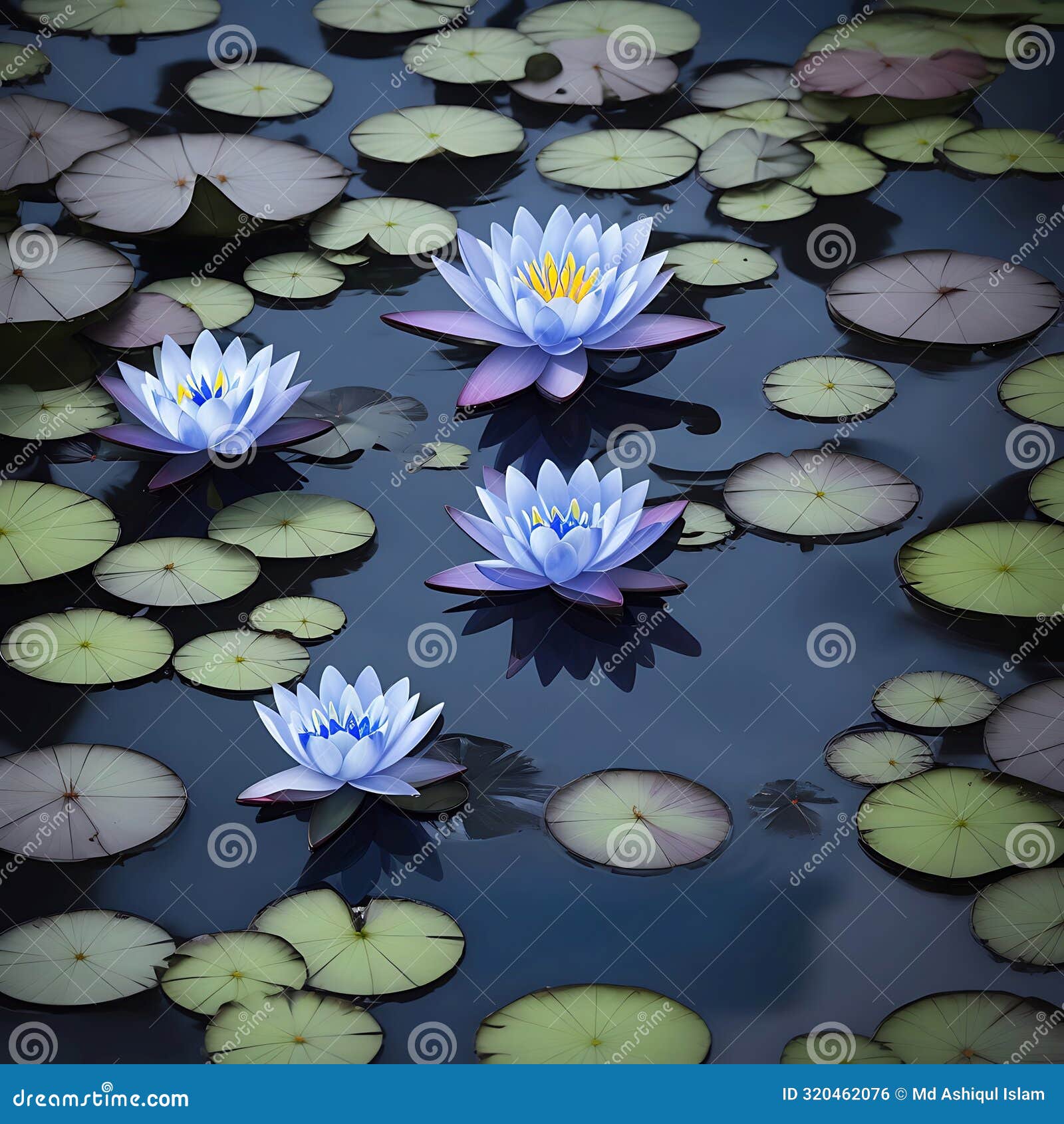 Water Lilies and Lily Pads in a Pond with Water Lilies Stock ...