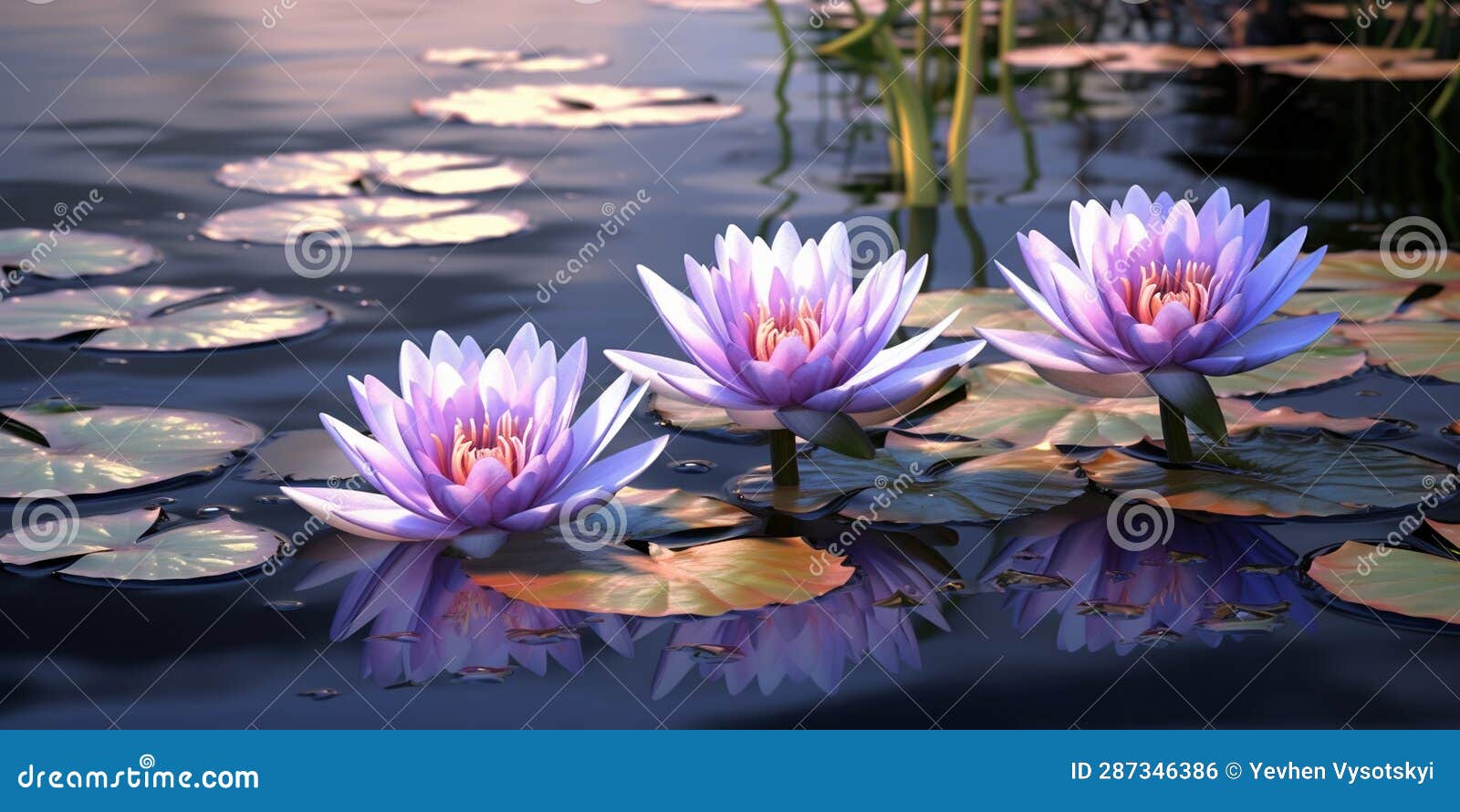 Water Lilies Pond Water Lilies Reflection in Water Dig_003 Stock ...