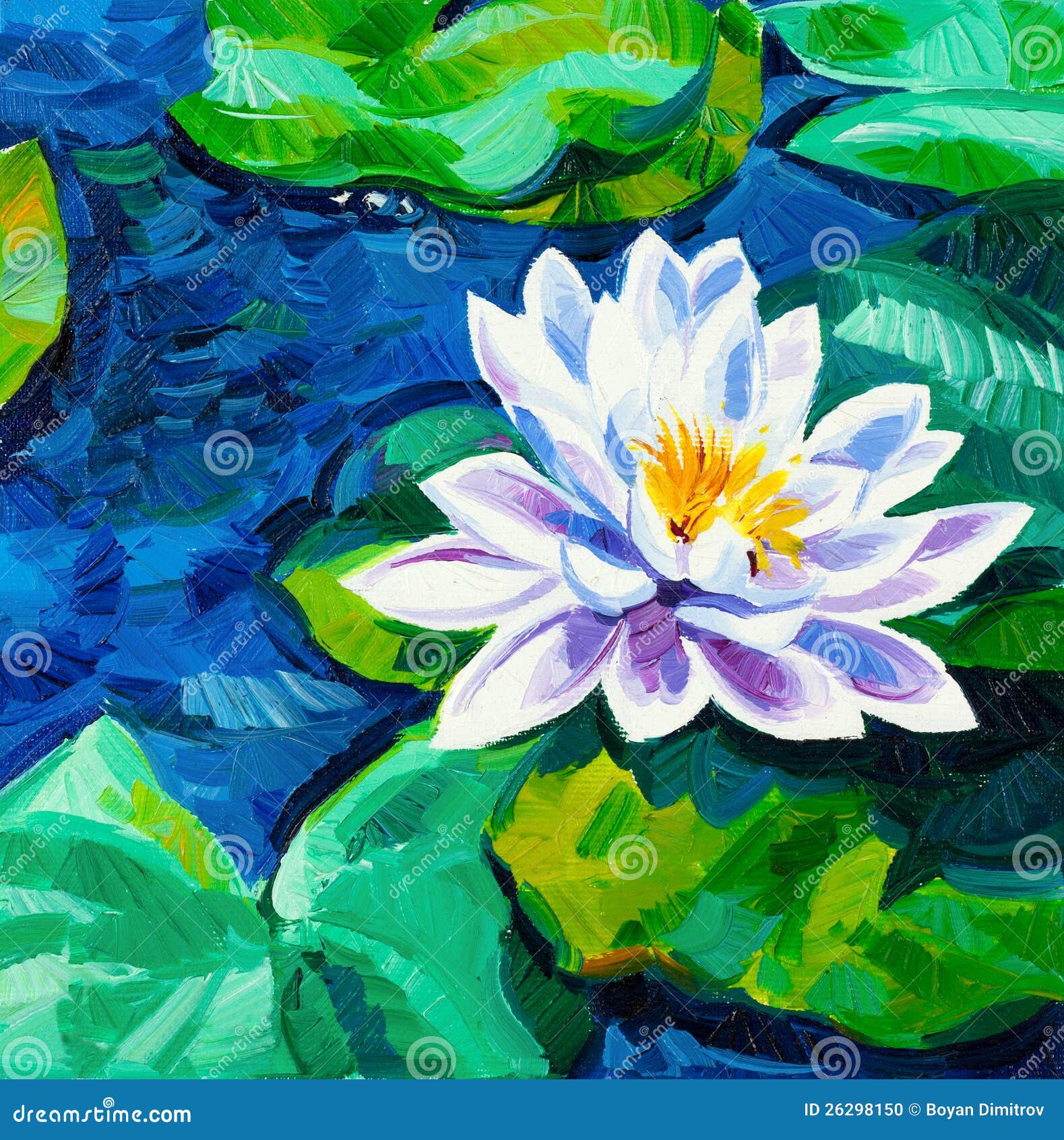 Water Lily Flower Painting