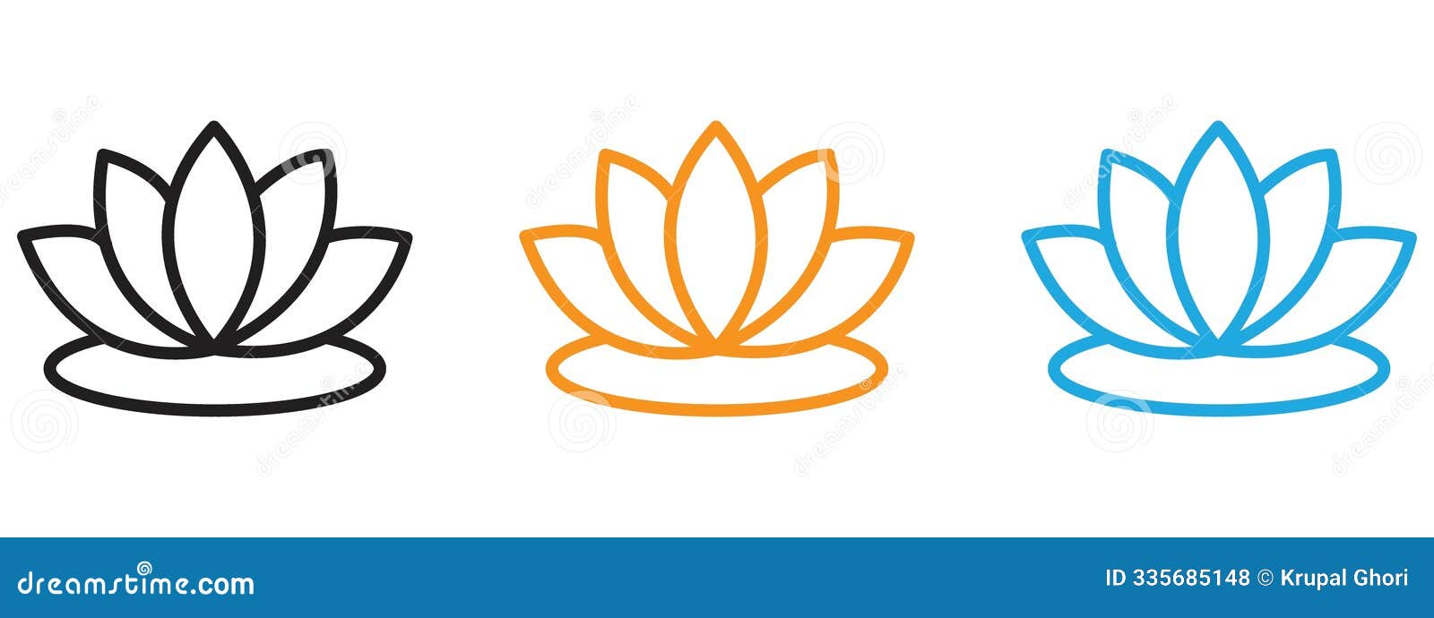 Water Lily Icon Thin Line Illustration Set Stock Vector - Illustration ...