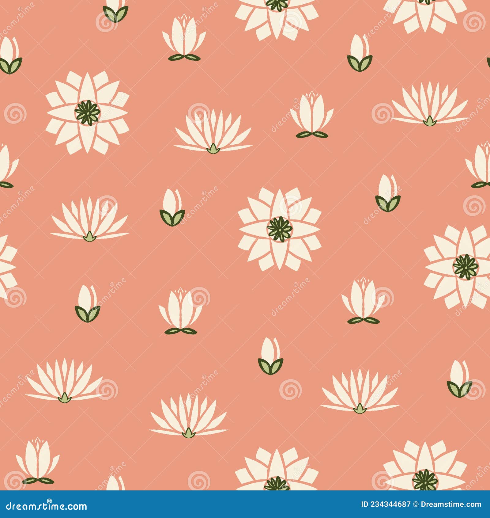 Water Lily Pattern. Botanical Flowers Background Print Illustrations ...