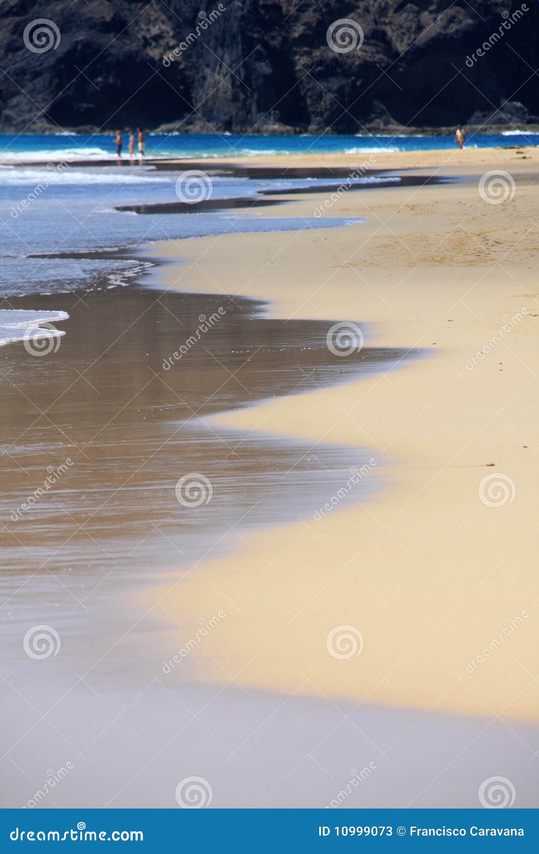 Water Line, Porto Santo Beach Stock Image - Image of portugal, beach ...