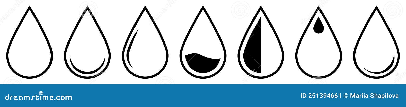 Water line vector icons stock vector. Illustration of aqua - 251394661