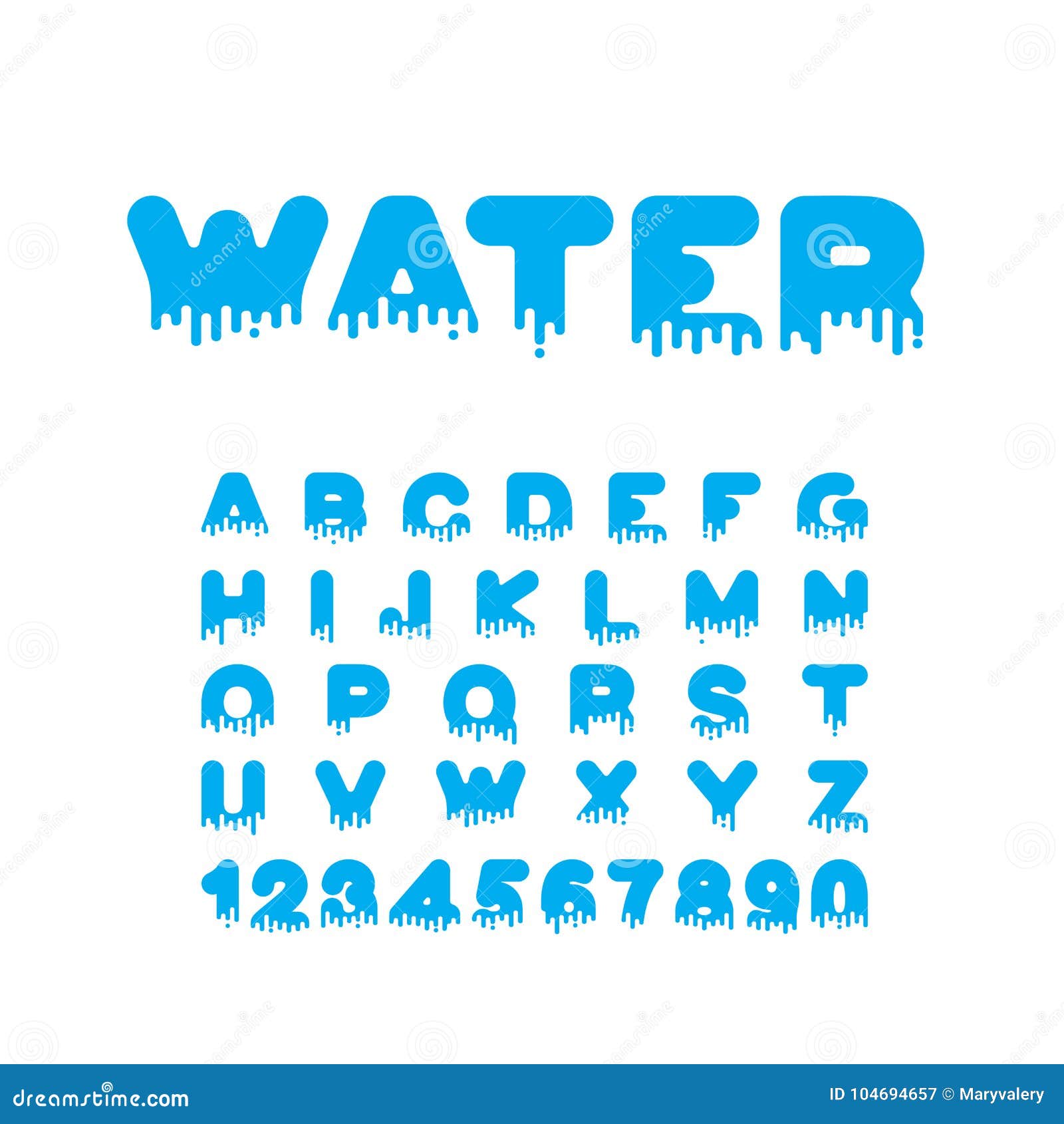 Viscous Font. Liquid Melting Alphabet. Diagonally Distorted Letters And ...