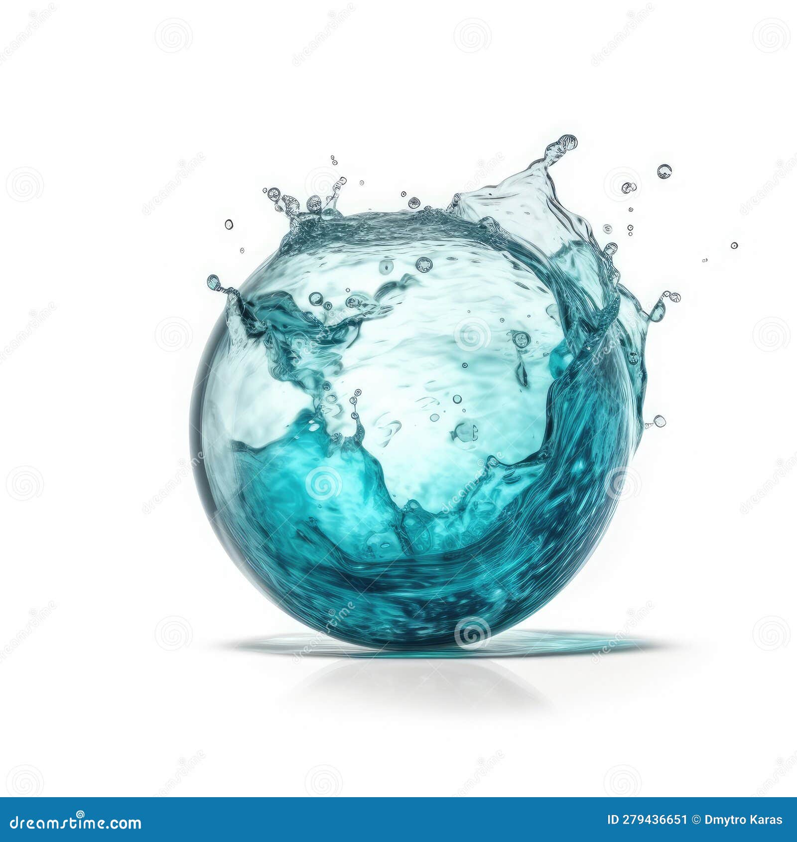 Water Liquid Splash in Sphere Shape Isolated. Stock Illustration ...