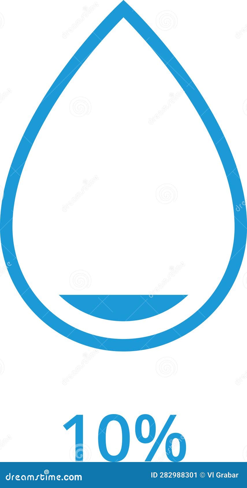 Water or Liquids Level Percent Icon. Water Drop Infographic Elements ...