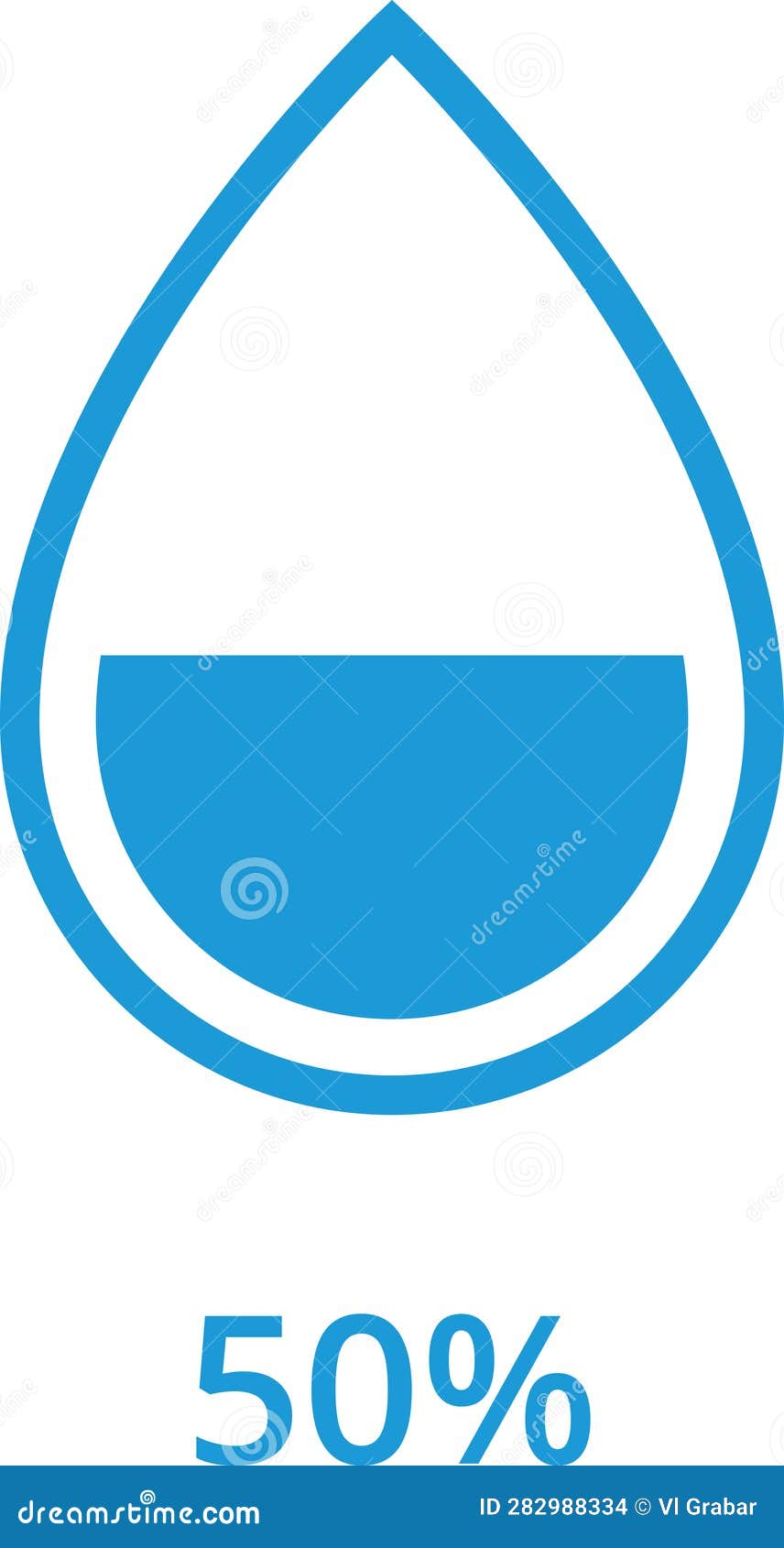 Water or Liquids Level Percent Icon. Water Drop Infographic Elements ...