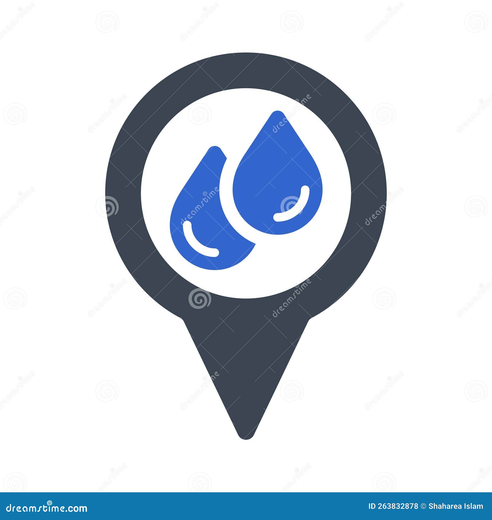 Water location icon stock vector. Illustration of location - 263832878