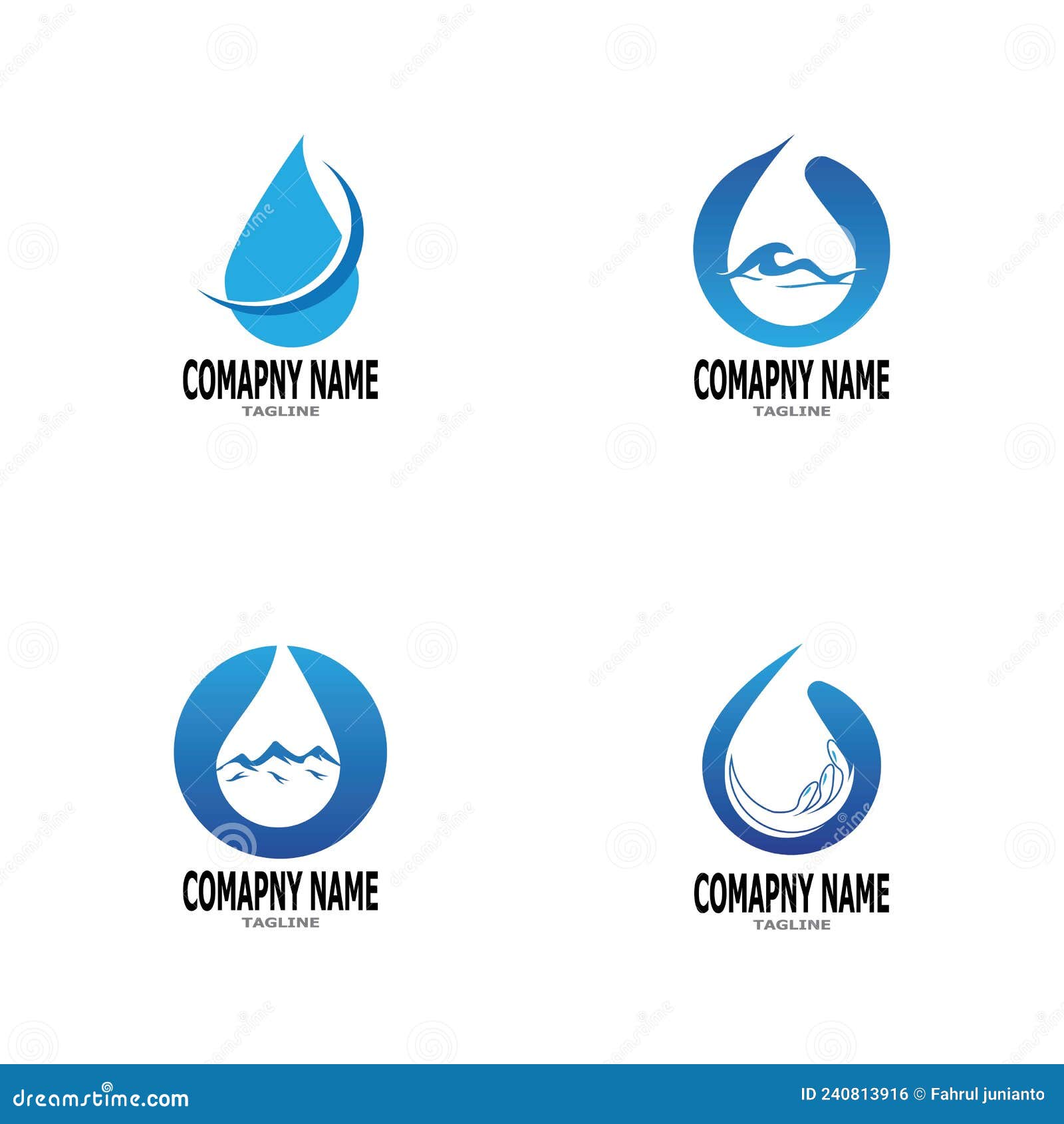 Water Logo Design Vector Template Illustration Stock Illustration ...