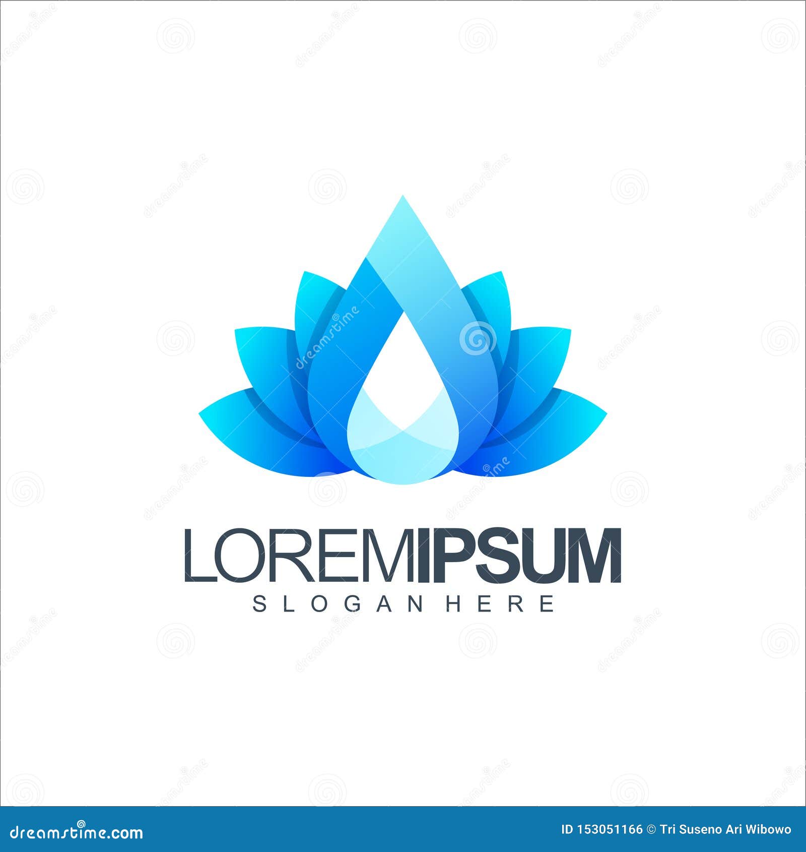 Water Lotus Logo Design Vector Illustration Stock Illustration ...