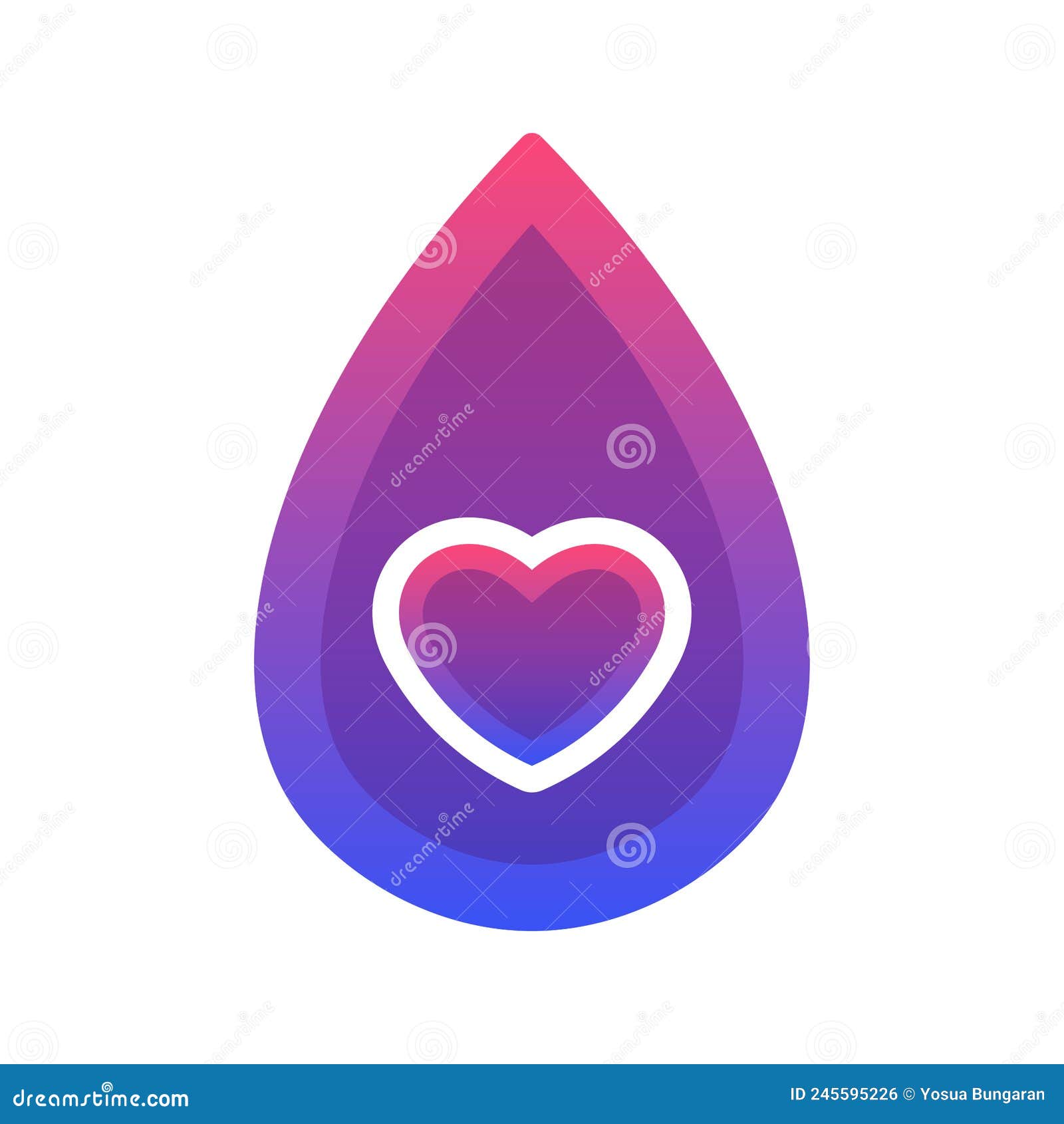 Water Love Gradient Logo Design Template Icon Stock Vector ...