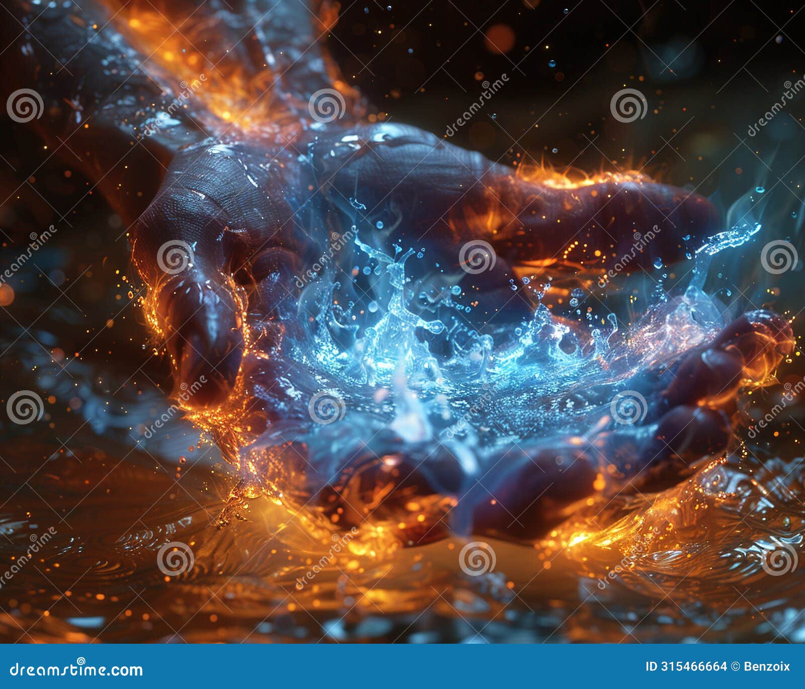 Water Magic Spell Being Cast Stock Photo - Image of enchantment, ritual ...