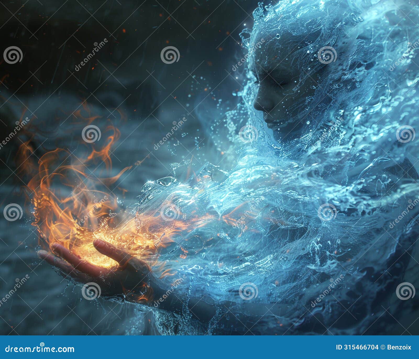 Water Magic Spell Being Cast Stock Photo - Image of fluid, wizardly ...