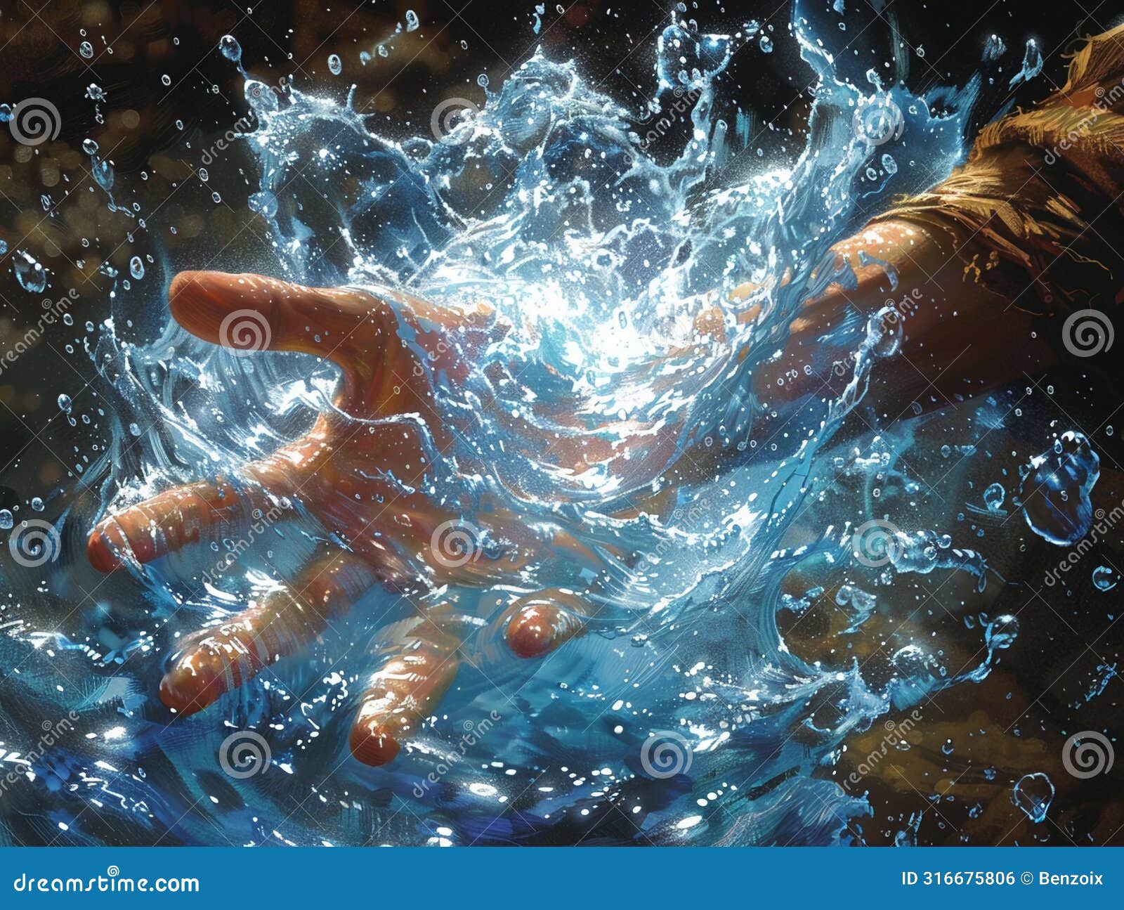 Water Magic Spell Being Cast Stock Photo - Image of cast, veil: 316675806