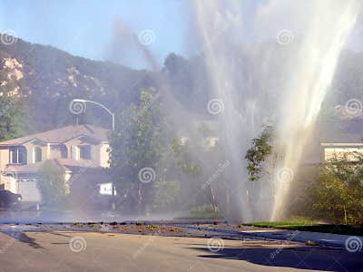 Water Main Explosion stock photo. Image of pipes, fountain - 4666168