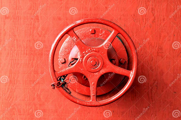 Water Main Valve Industrial Red Background Stock Image - Image of ...
